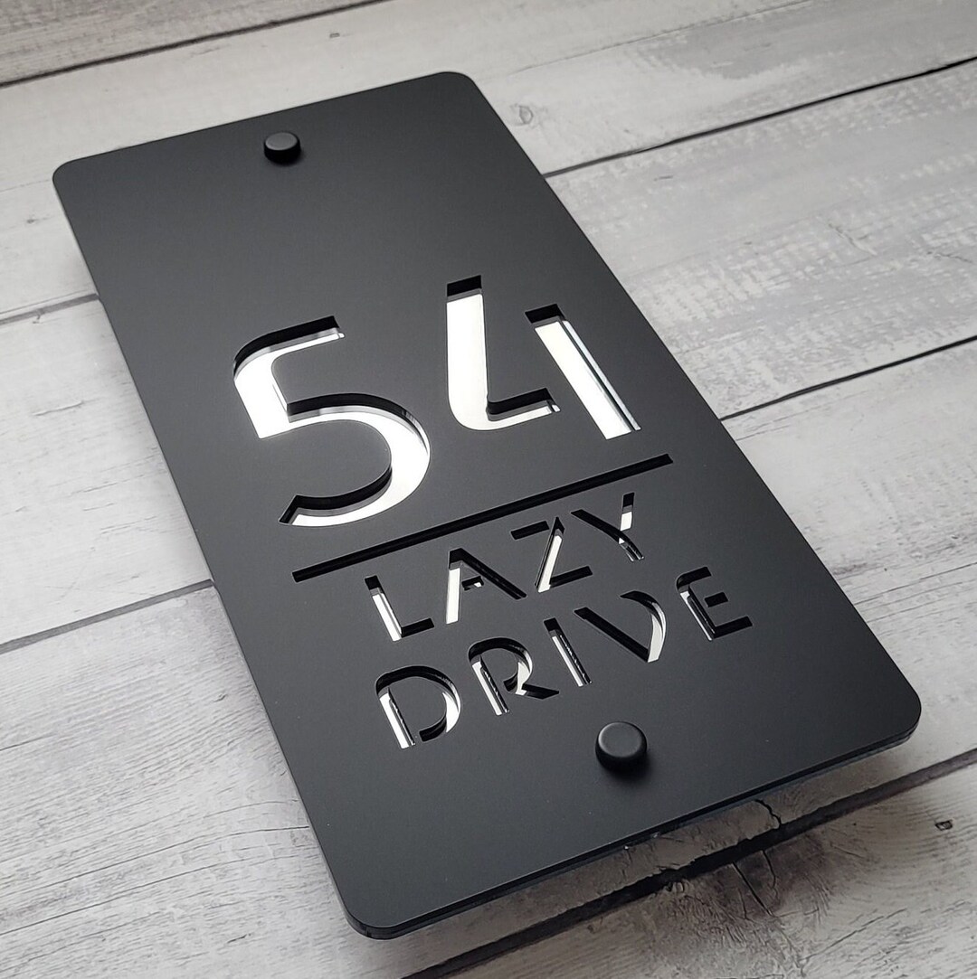 MODERN HOUSE SIGN | House Number | House Sign | Vertical House Sign ...