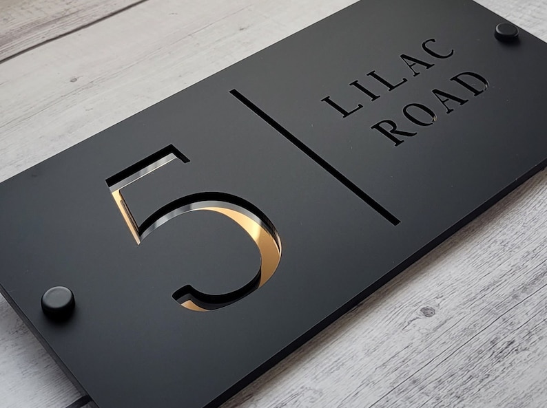 MODERN HOUSE SIGN Address Plaque House Number House Signs 290 X 140mm ...