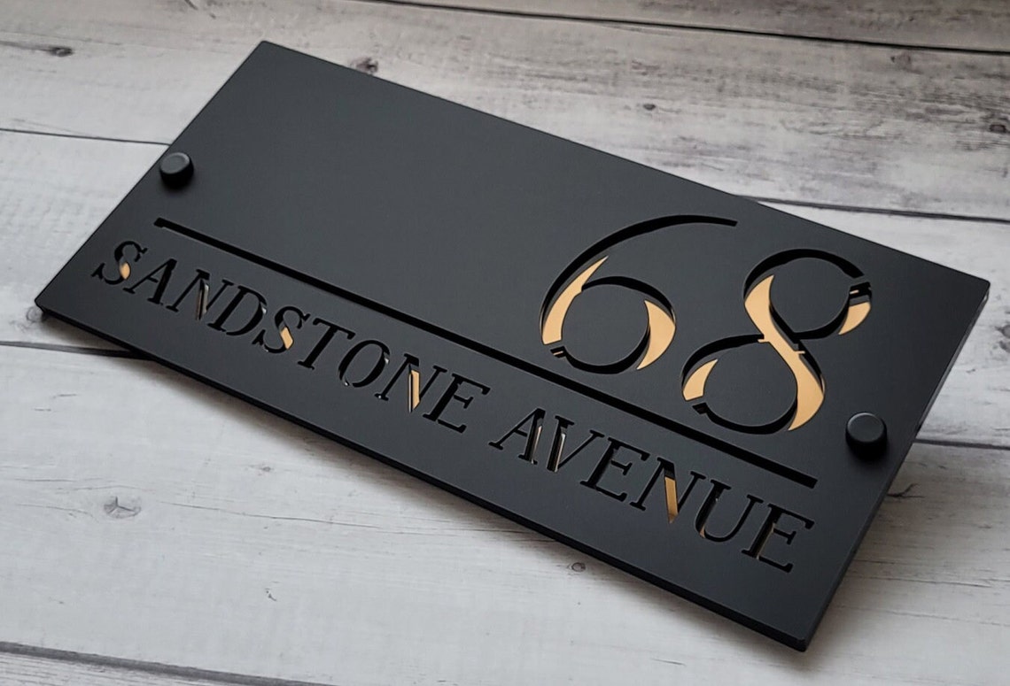 MODERN HOUSE SIGN Address Plaque House Number House - Etsy