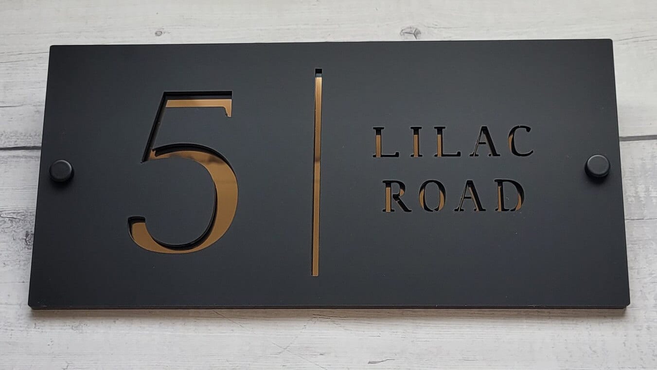 MODERN HOUSE SIGN Address Plaque House Number House Signs 290 X 140mm ...