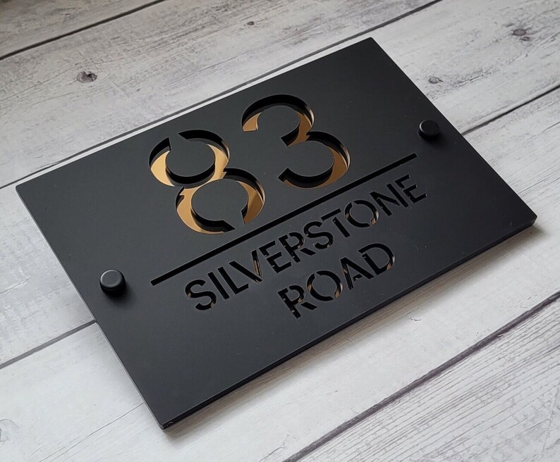 MODERN HOUSE SIGN | House Door Sign | House Number | 380 X 250mm | 500 ...