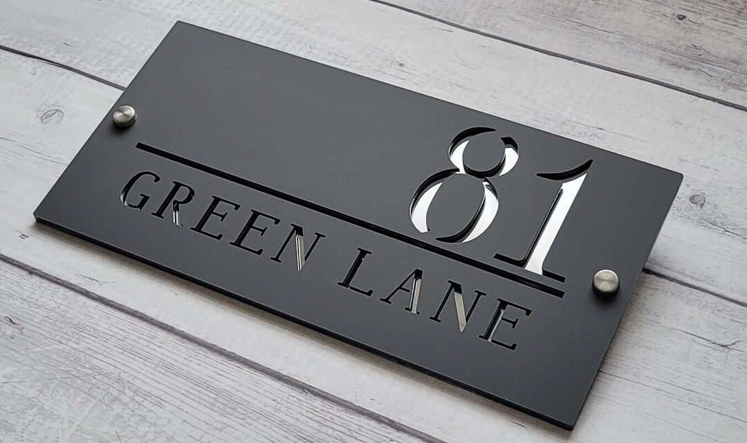 MODERN HOUSE SIGN | Address Plaque | House Number | House Signs | 290 X ...