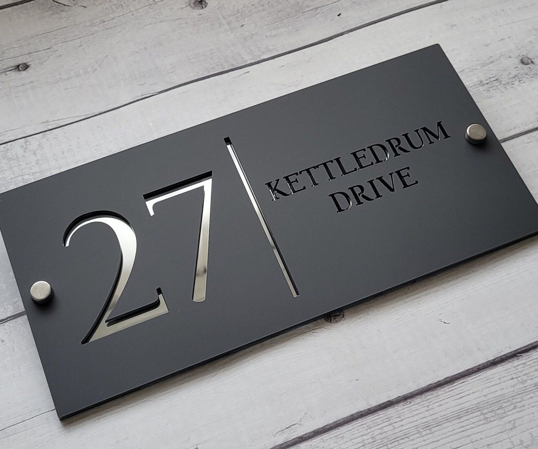 MODERN HOUSE SIGN | Address Plaque | House Number | House Signs | 290 X ...