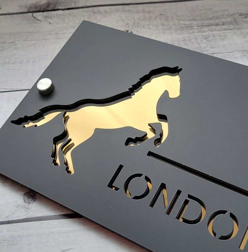 MODERN HOUSE SIGN House Number House Signs Horse House Sign Horse House ...