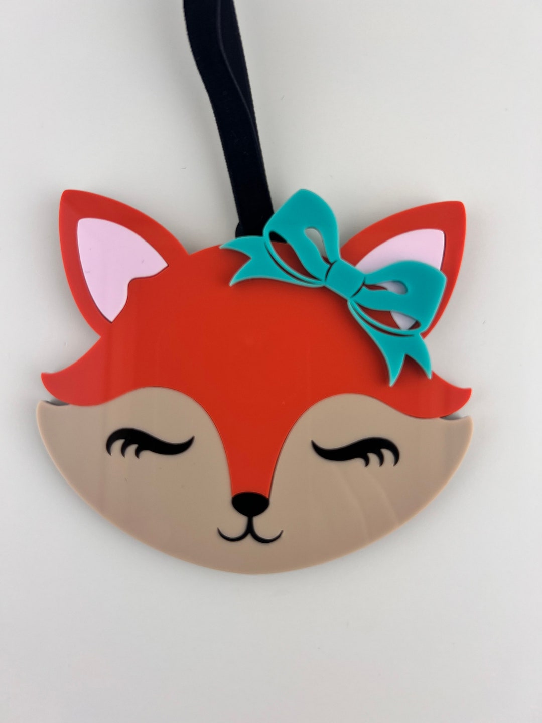 Cute Fox With Turquoise Bow Cute Animal With Bow Turquoise - Etsy