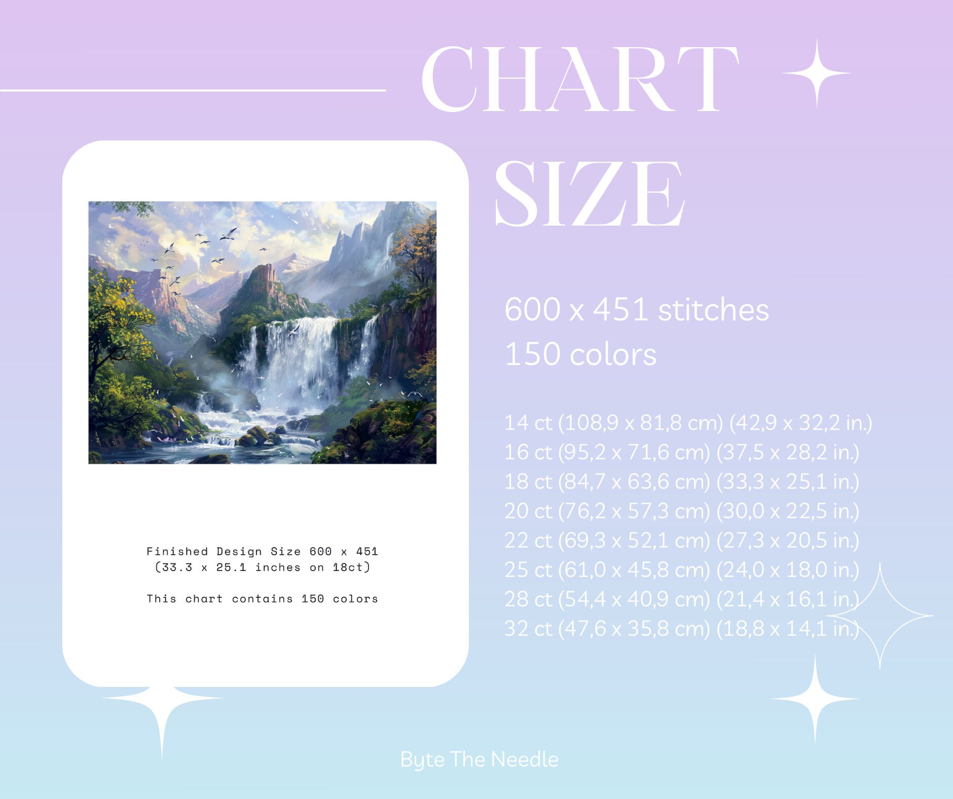 Waterfall Cross Stitch Pattern | Pattern Keeper Compatible | Instant ...