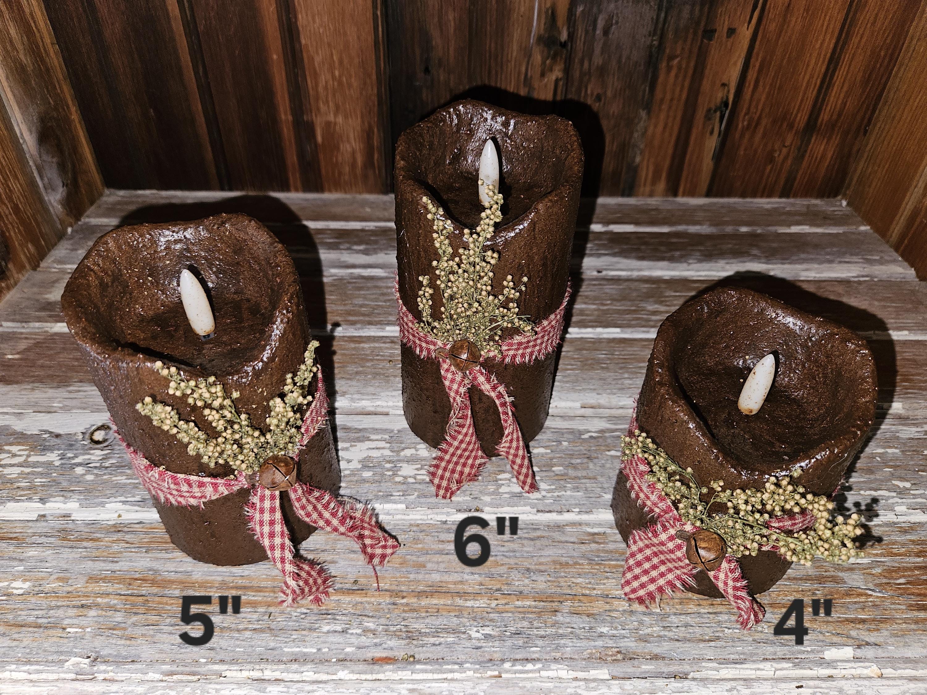 Primitive Battery Operated Candles- DARK GRUNGE - Etsy