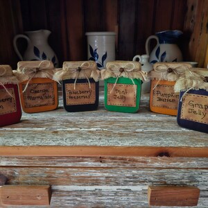 Wood Mason Jelly, & Jam Jar Primitive Shelf Sitters - Etsy