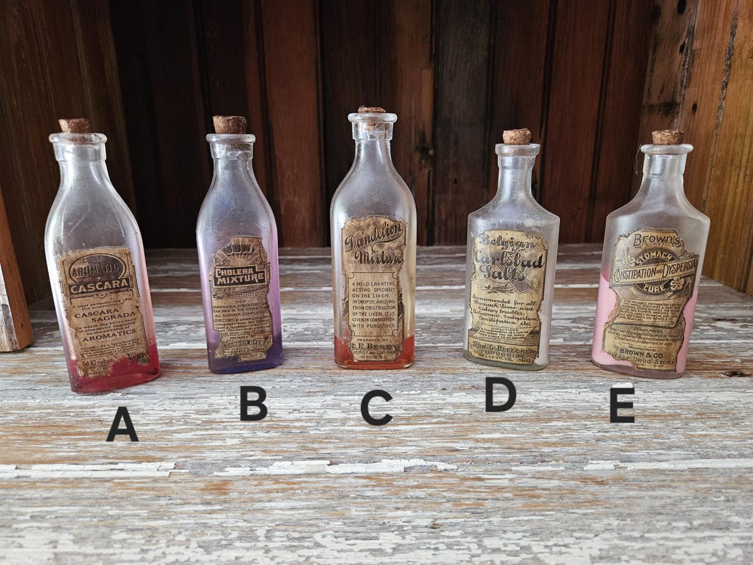 Vintage Primitive Medicinal Bottles - Etsy