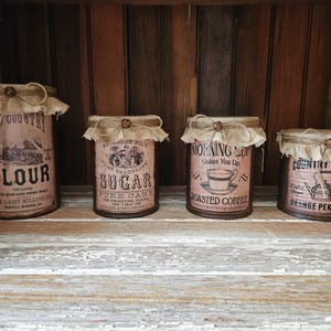 Faux Primitive Canister Set for Display - Etsy