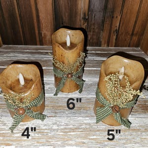 Primitive Battery Operated Candles - LIGHT GRUNGE - Etsy