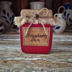 Wood Mason Jelly, & Jam Jar Primitive Shelf Sitters - Etsy
