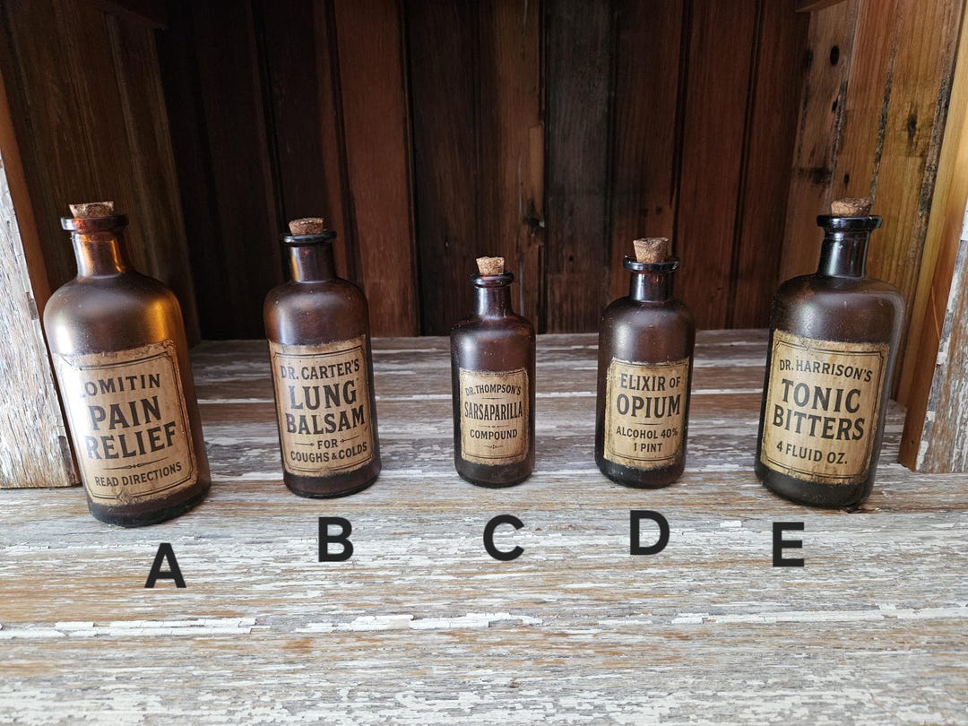 Vintage Primitive Medicinal Bottles - Etsy