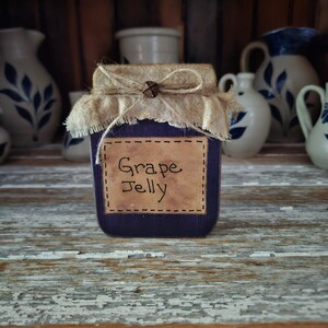 Wood Mason Jelly, & Jam Jar Primitive Shelf Sitters - Etsy
