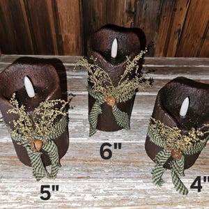 Primitive Battery Operated Candles- DARK GRUNGE - Etsy