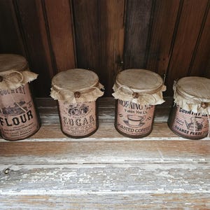 Faux Primitive Canister Set for Display - Etsy
