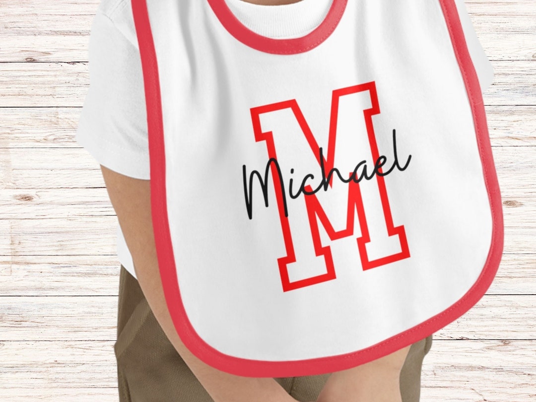 Personalized Neutral Baby Bib, Custom Infant Bib, Baby Shower Gift ...