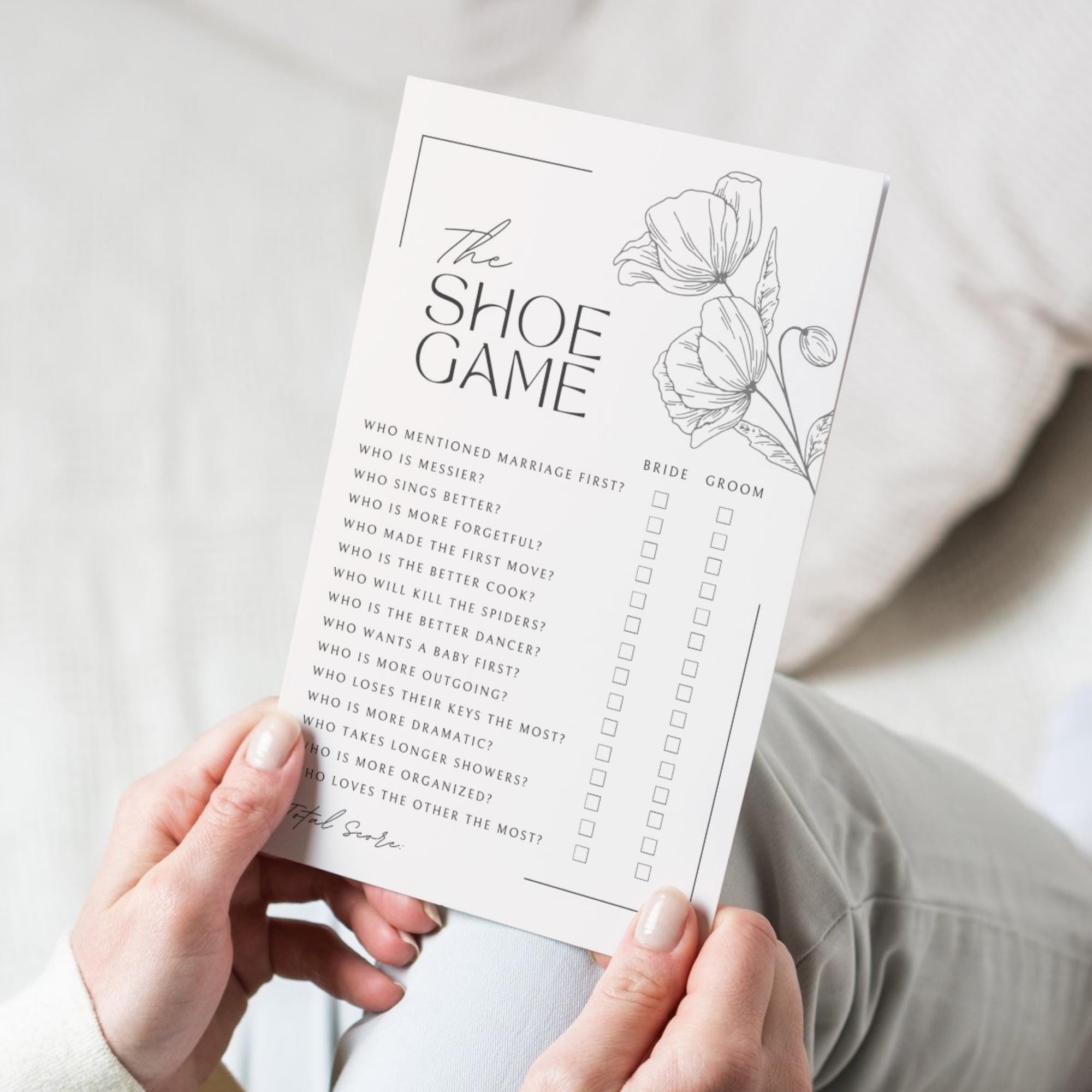 Shoe Game Wedding or Bridal Shower Game Version 1- Digital Download ...