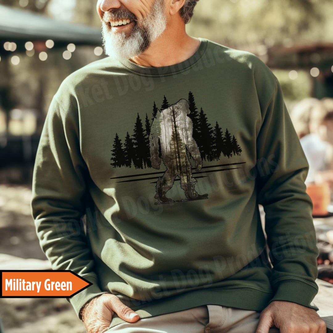 Rustic Bigfoot Gildan Sweatshirt, Sasquatch Graphic Sweatshirt, Unisex ...