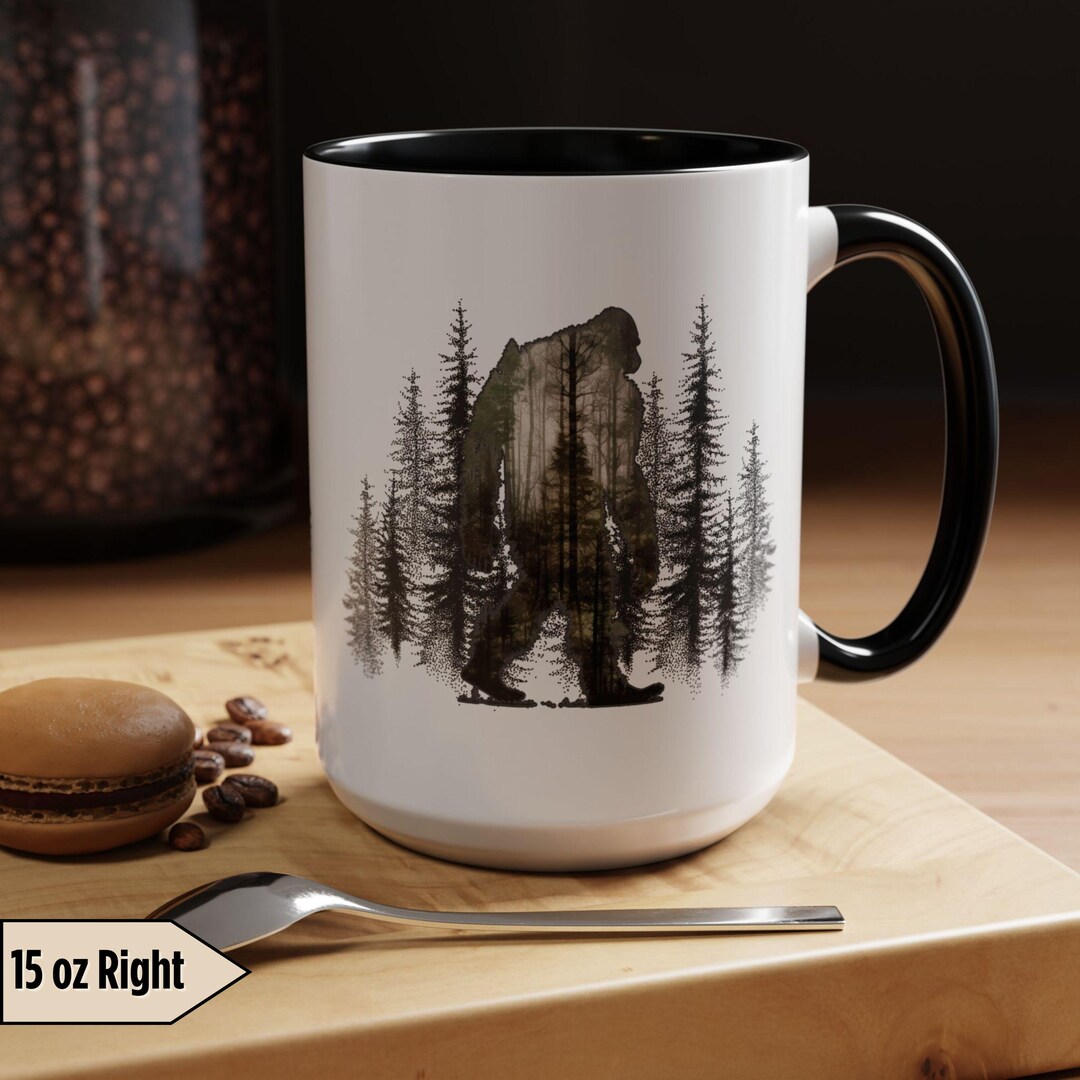 Bigfoot Two Tone 15oz Ceramic Coffee Mug, 11oz Tea Cup, Mythical ...