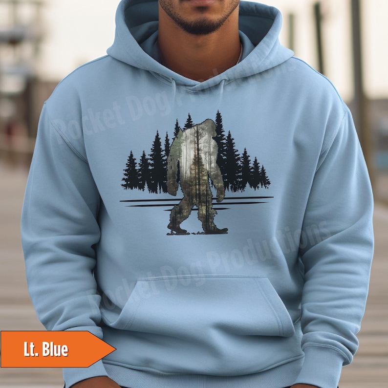 Rustic Bigfoot Gildan Hoodie Sweatshirt, Sasquatch Graphic, Big Foot ...