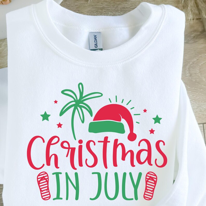 Christmas in July Beach T-shirt: Tropical Santa Summer Tee - Etsy