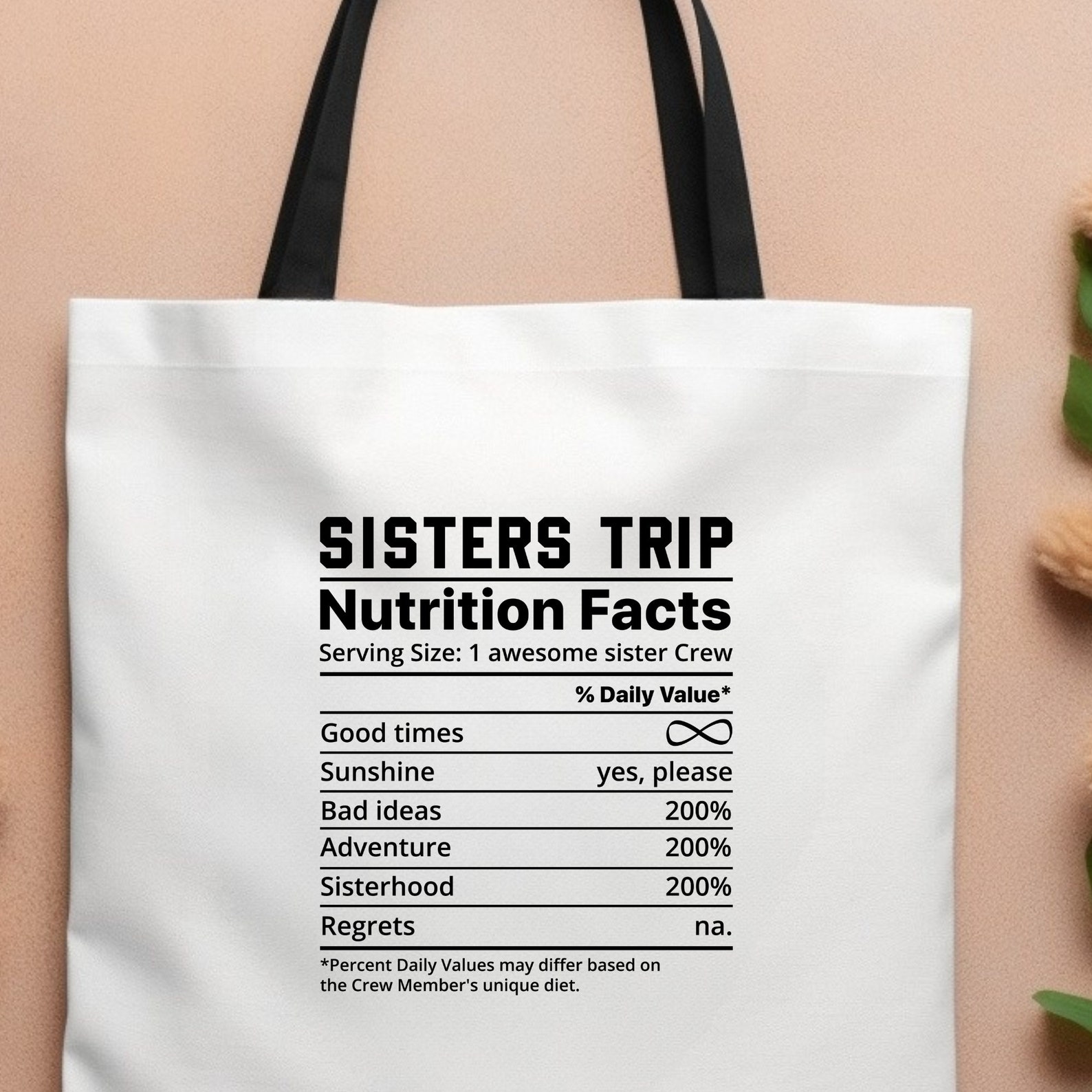 Sisters Trip Nutrition Facts Tote Bag: 2024 Girls Vacation - Etsy