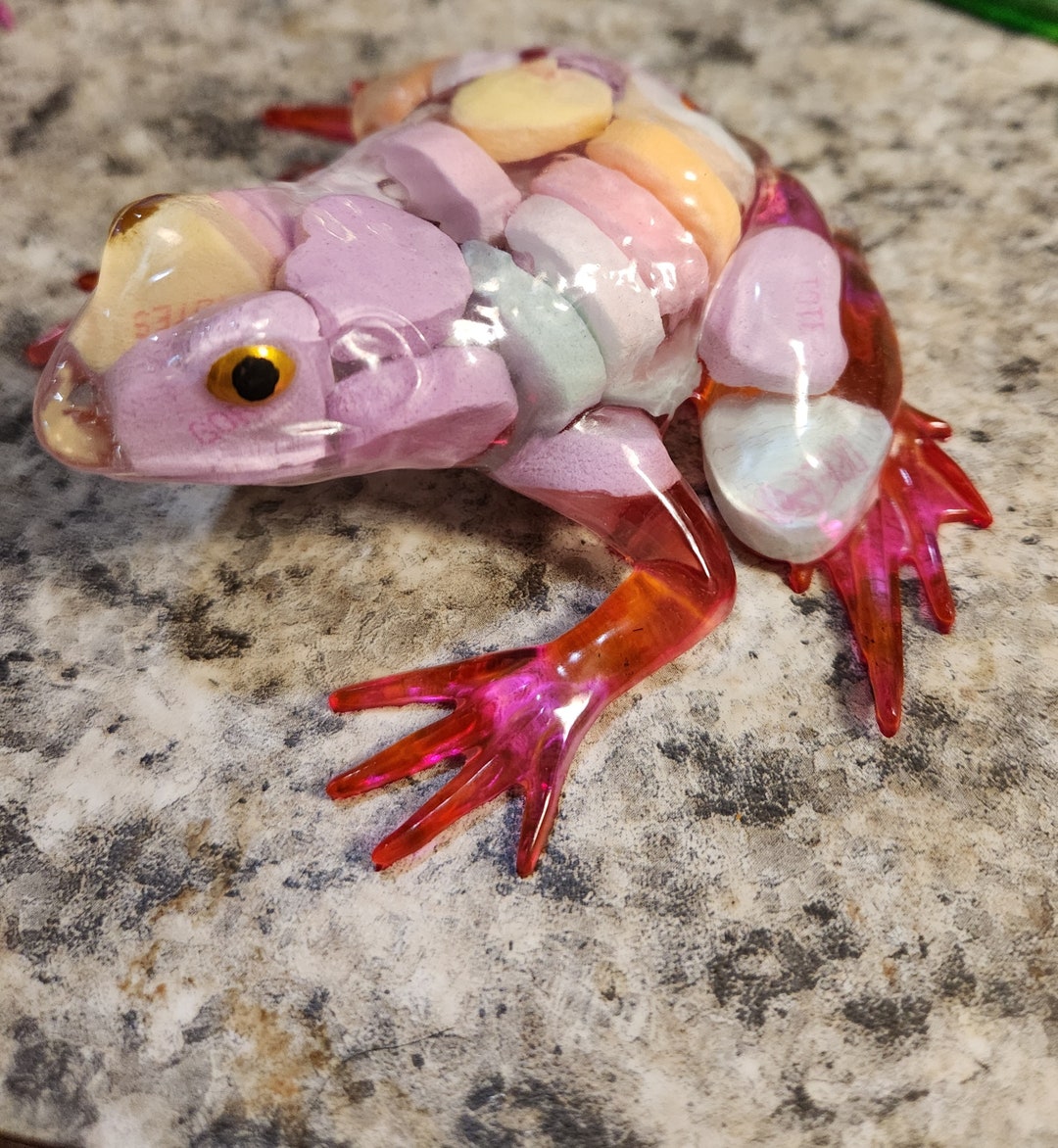 Candy Heart Resin Frog - Etsy