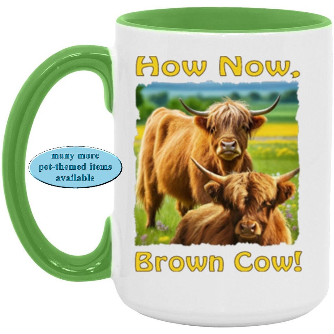 Miniature Scottish Highland Cows on a Two-tone Coffee/tea Mug, Rhyme ...