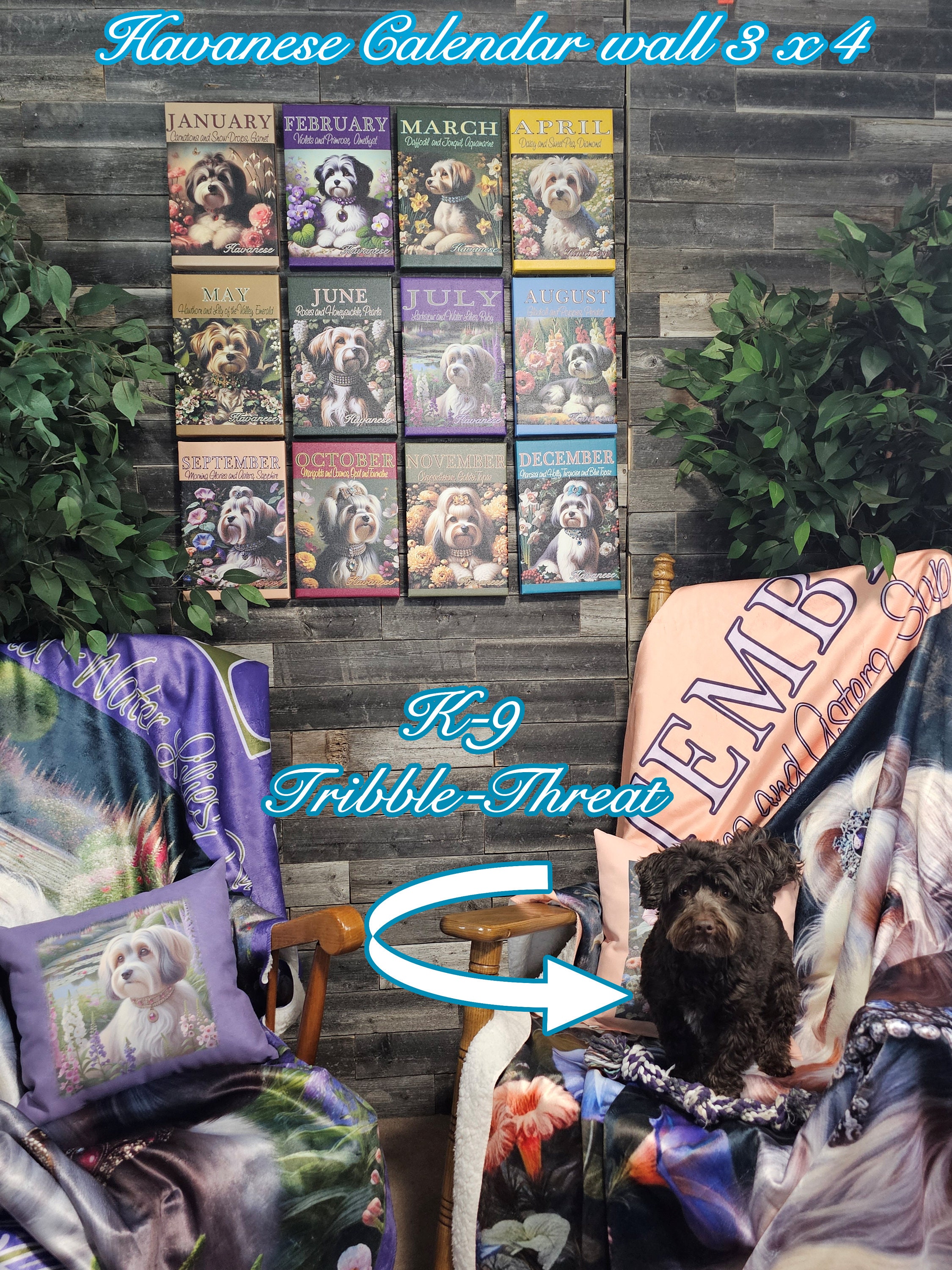 September Beagle Birthstone Buddy on Deluxe Portrait Gallery Wrap Print ...