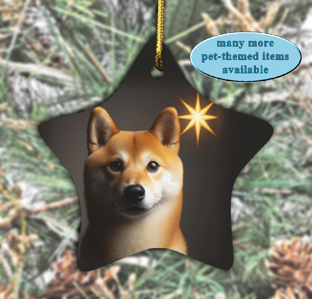 Christmas Star Tree Ornament With a Shiba Inu Dog and the Star of ...