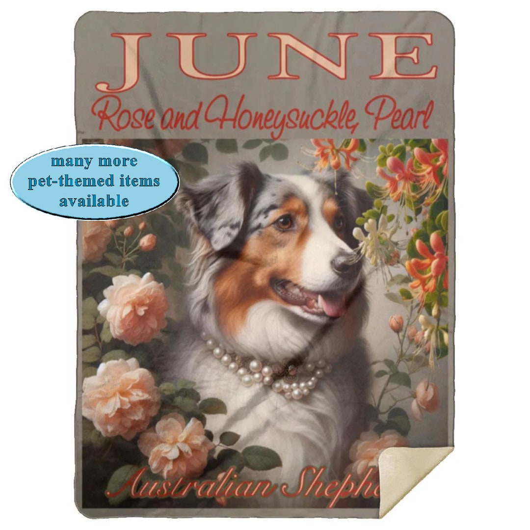 June Australian Shepherd Dog Birthstone Buddy W/birthstone Collar ...
