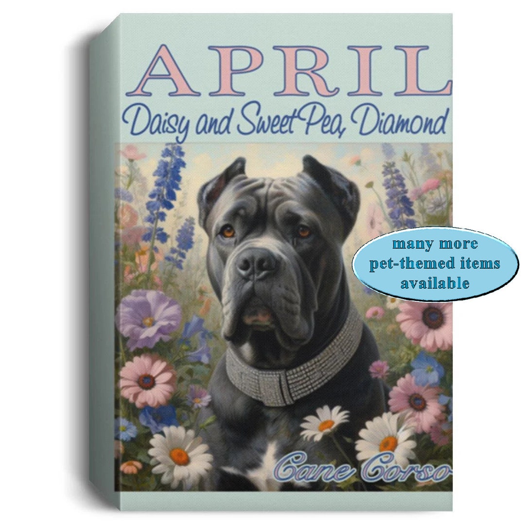 April Cane Corso Dog Birthstone Buddy W/birthstone Collar, Birthday ...