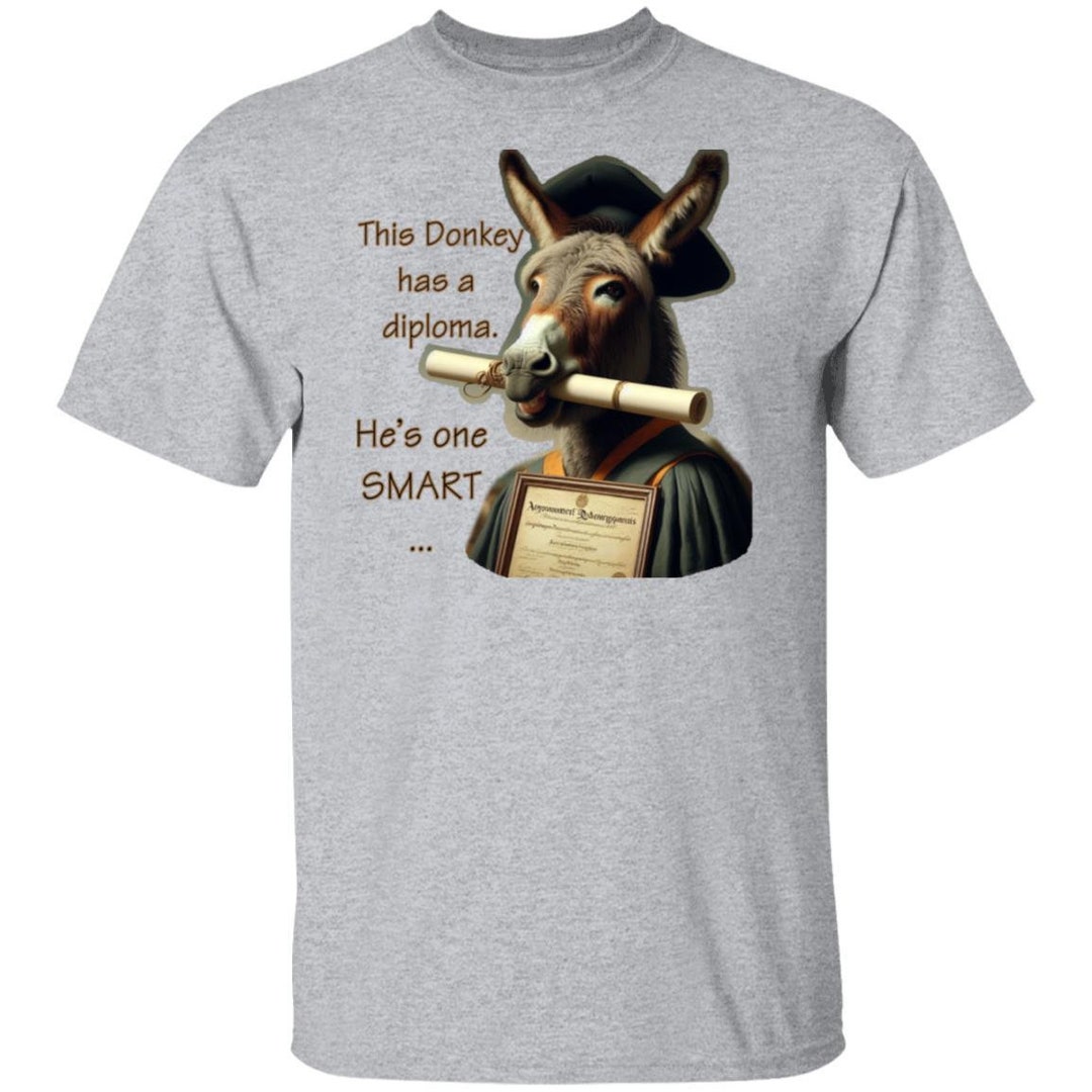 Donkey Meme Funny Graphic T-shirt, Wise Donkey Shirt, Funny T-shirt ...
