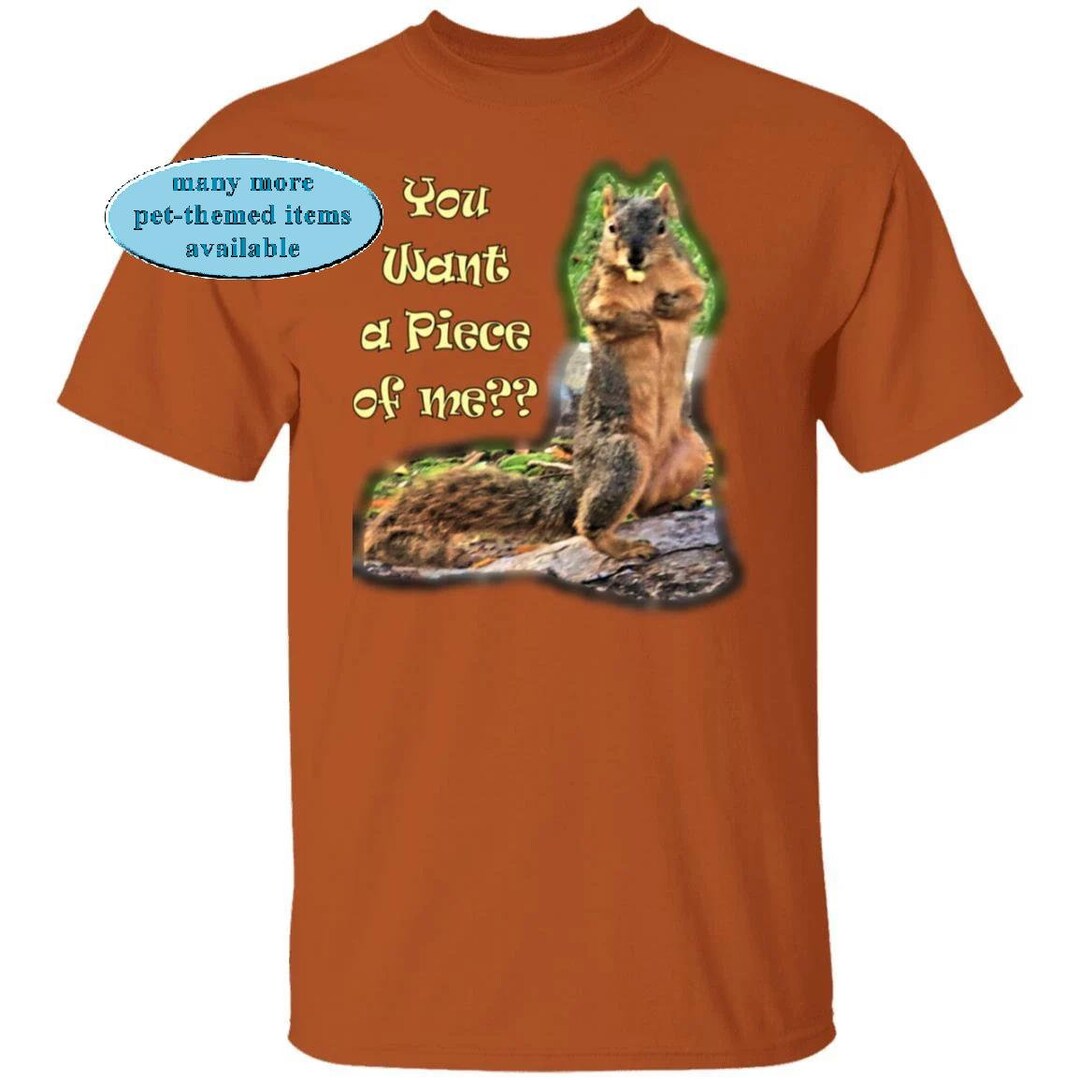 Salty Squirrel on a Graphic T-shirt, Squirrel Watcher Apparel, Squirrel ...