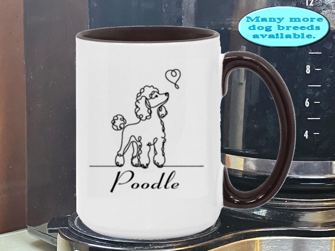Poodle Dog Aesthetic Mug; Minimalistic and Trendy Dog Mug Design; Dog ...