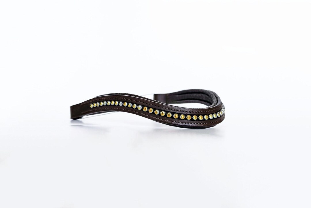 Iridescent Blue and Yellow Browband | Bling Browband | Beaded Browband ...