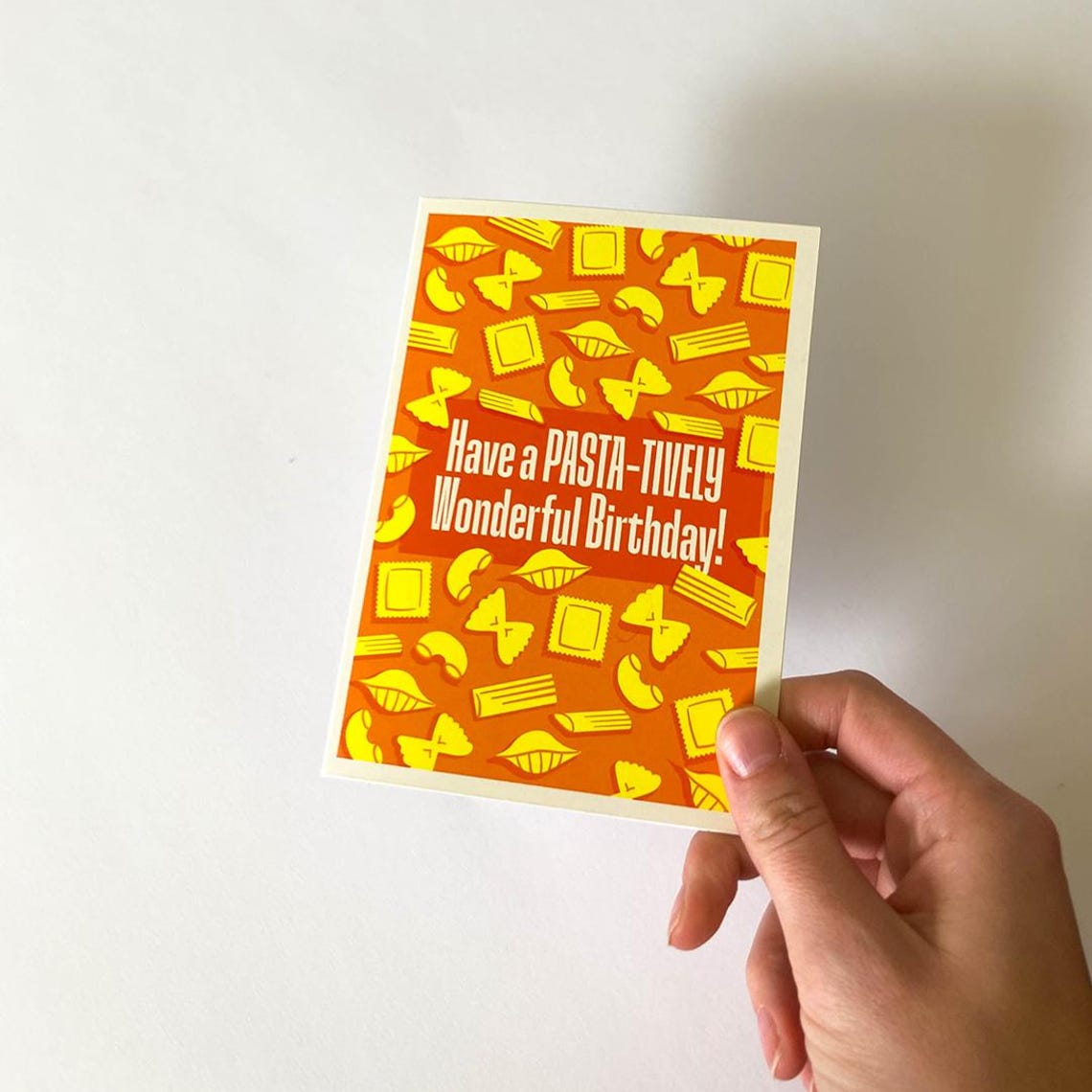 Cute Pasta Birthday Card - Etsy