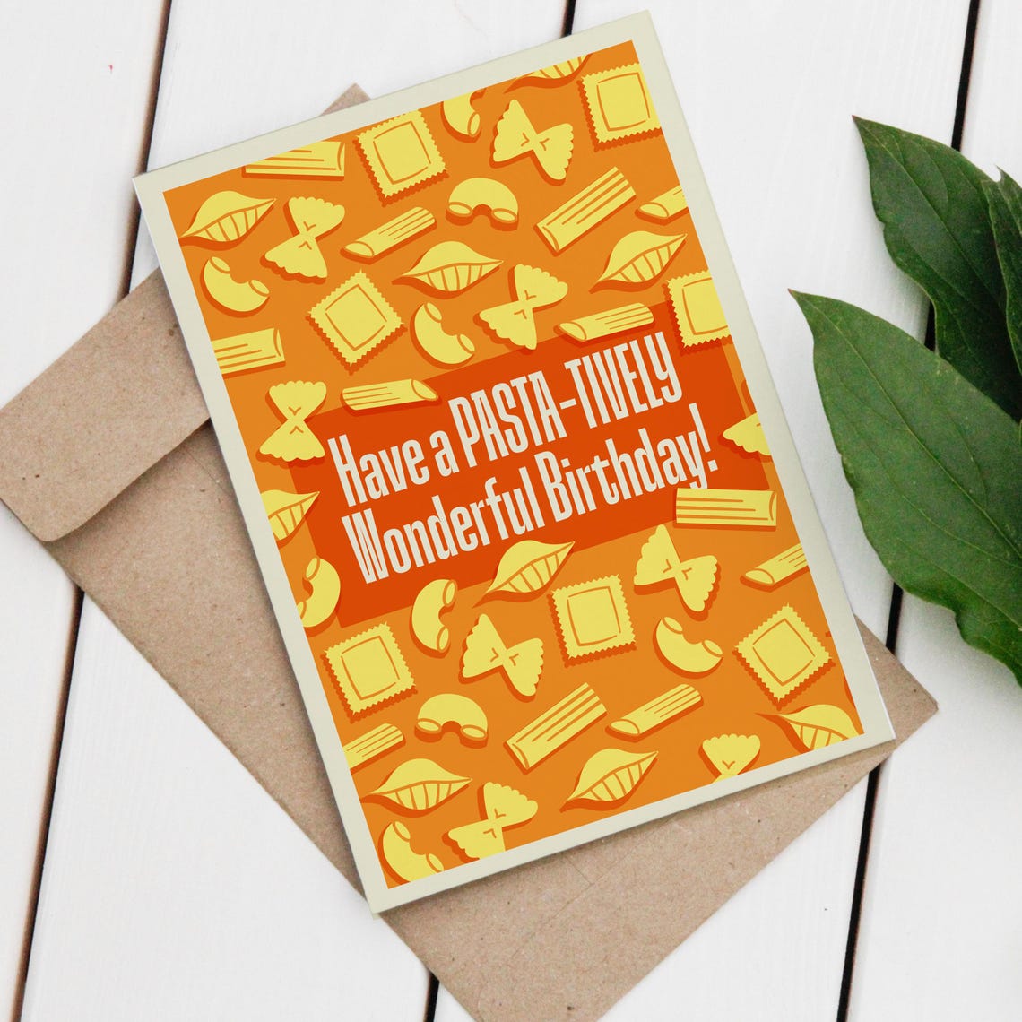 Cute Pasta Birthday Card - Etsy