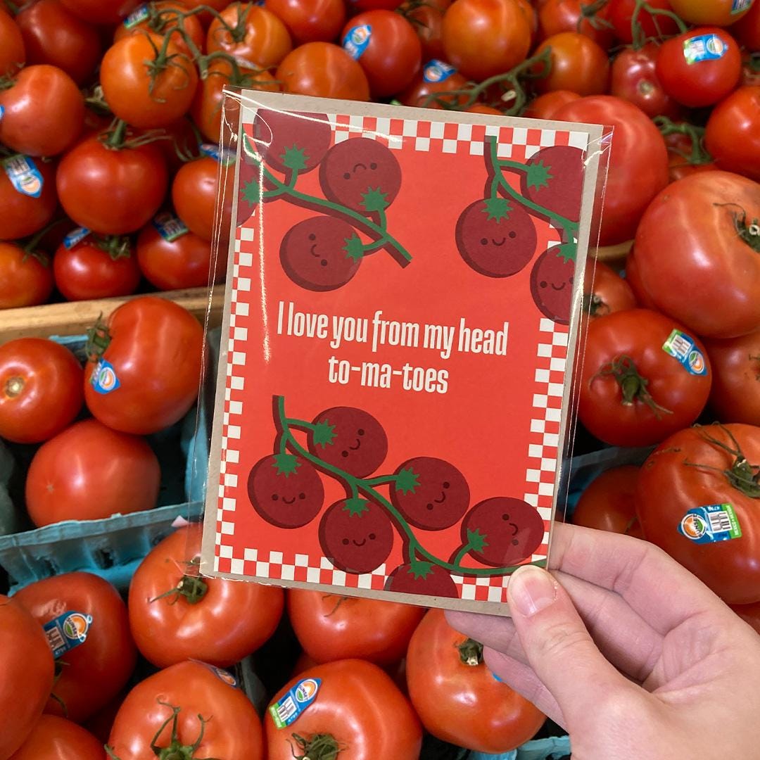 Cute Tomato Card - Etsy