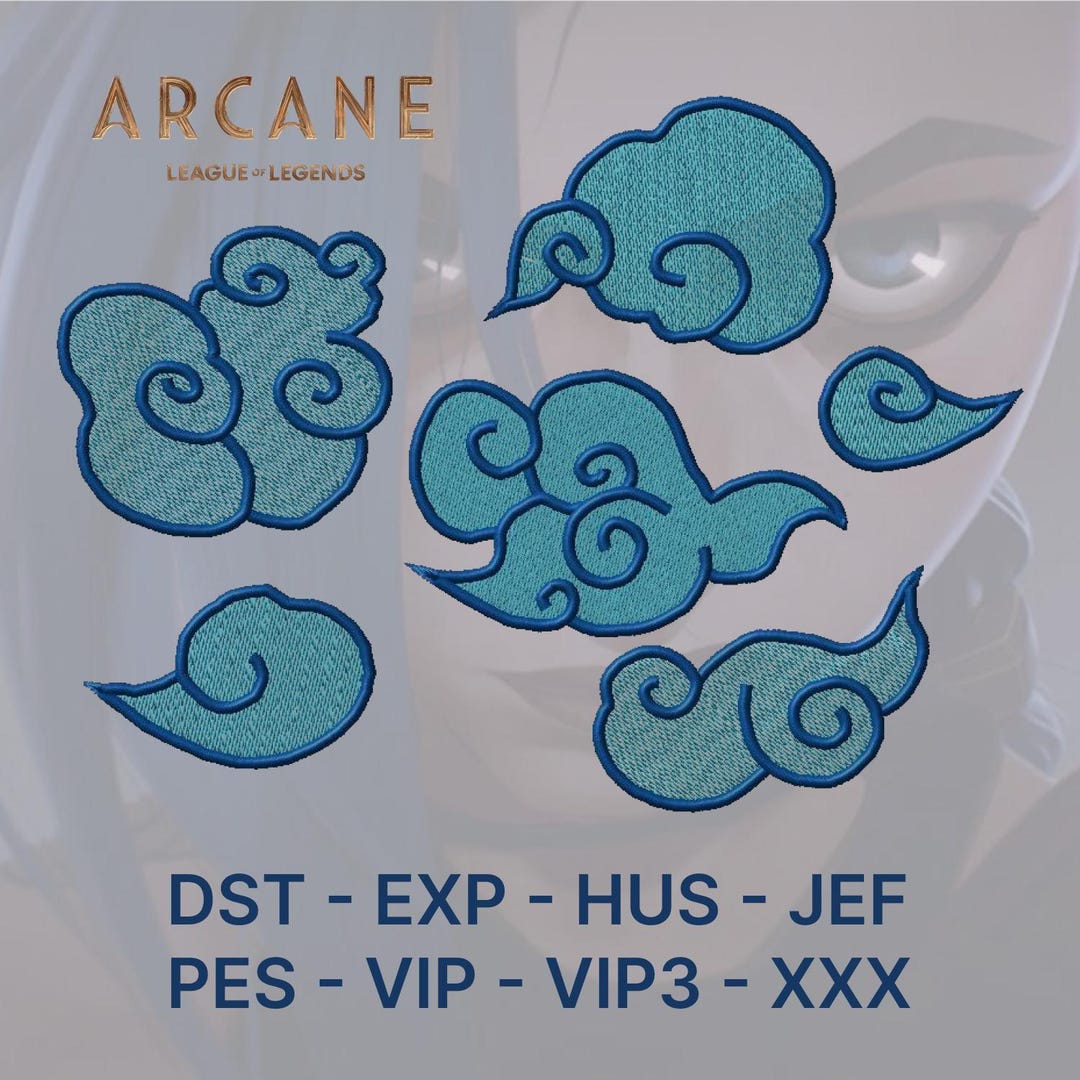 Jinx Arcane Embroidery Design Bundle – Cloud Tattoo Inspired – Digital ...