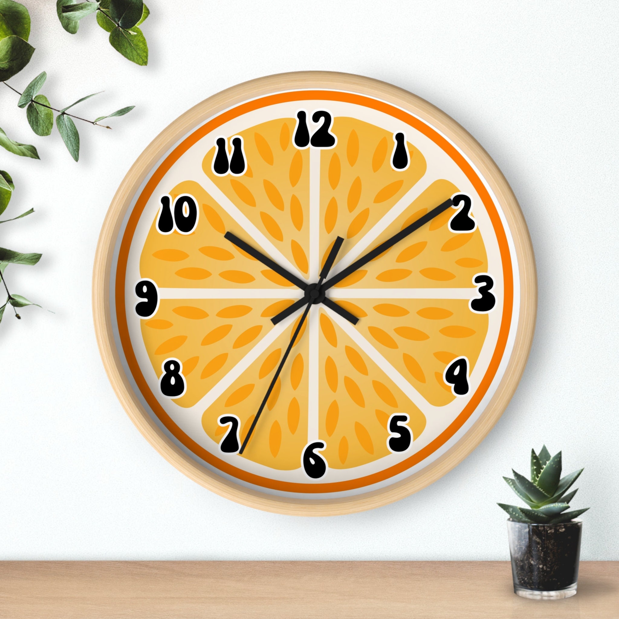 Orange Slice Wall Clock, Kitchen Clock, Maximalist Wall Art, Retro ...