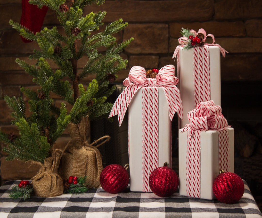 Wood Christmas Presents Decor Rustic Presents Farmhouse Presents Wooden ...