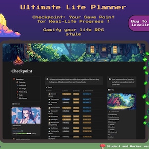 Gamified Life Planner Notion Template Work and Student Planner ADHD ...