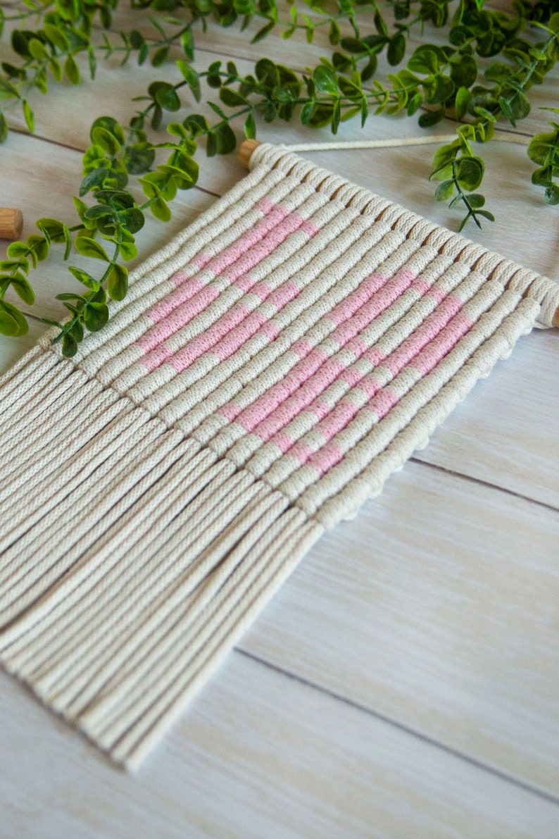 LOVE Macrame Wall Tapestry Pixel Art, Valentine's Day Gift , Handwoven ...