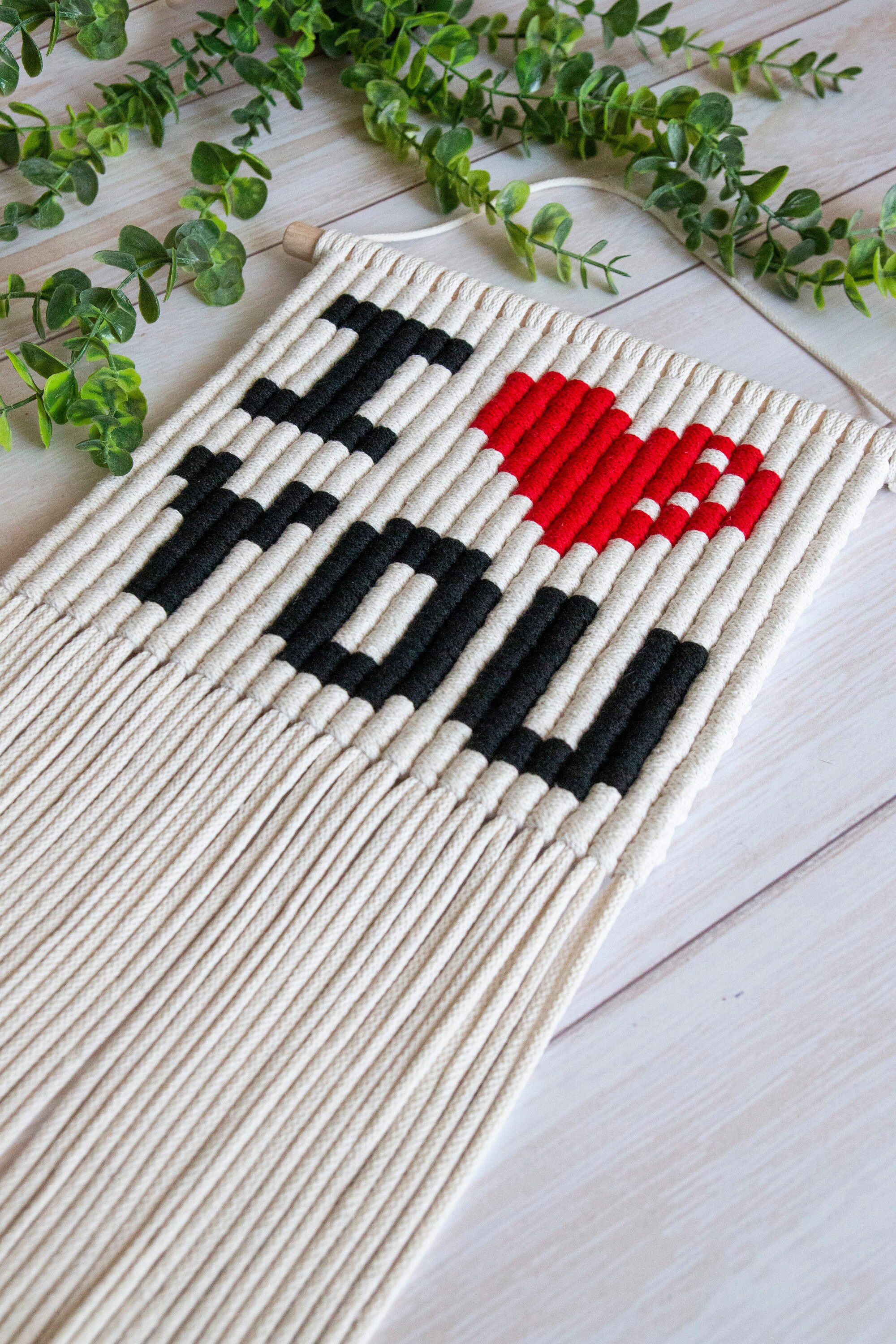 Macrame Wall Tapestry Pixel Art, Valentine's Day Gift, Handwoven ...