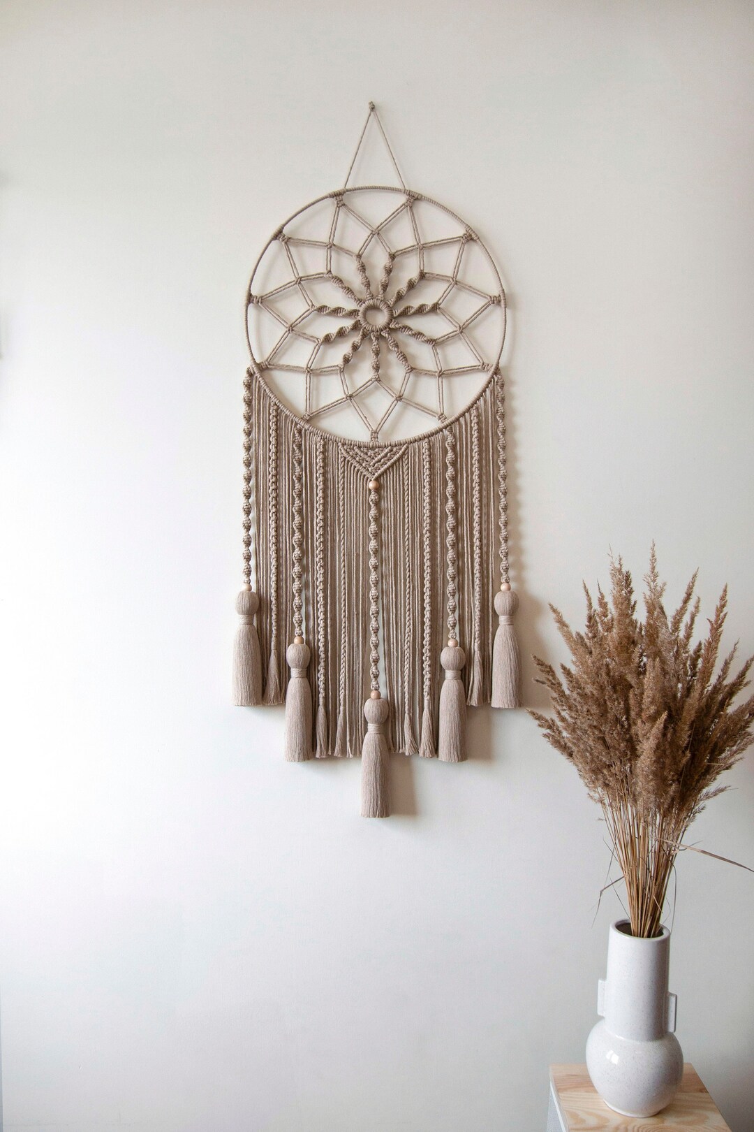 Large Beige Macrame Dreamcatcher, Boho Wall Hanging - Etsy
