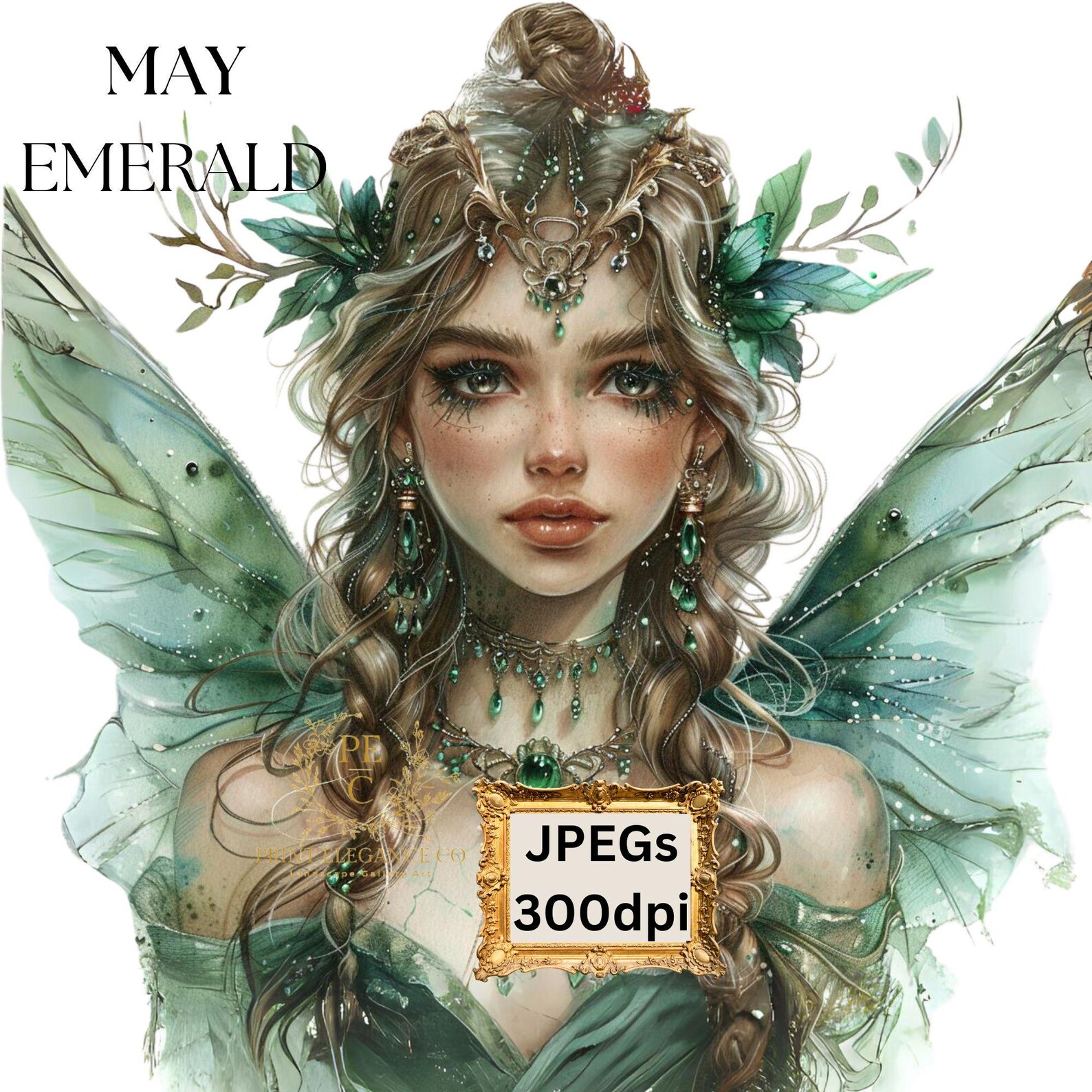Gemstone Fairies Clipart Bundle | 10 JPEG | Fairy Art Print Crystal ...