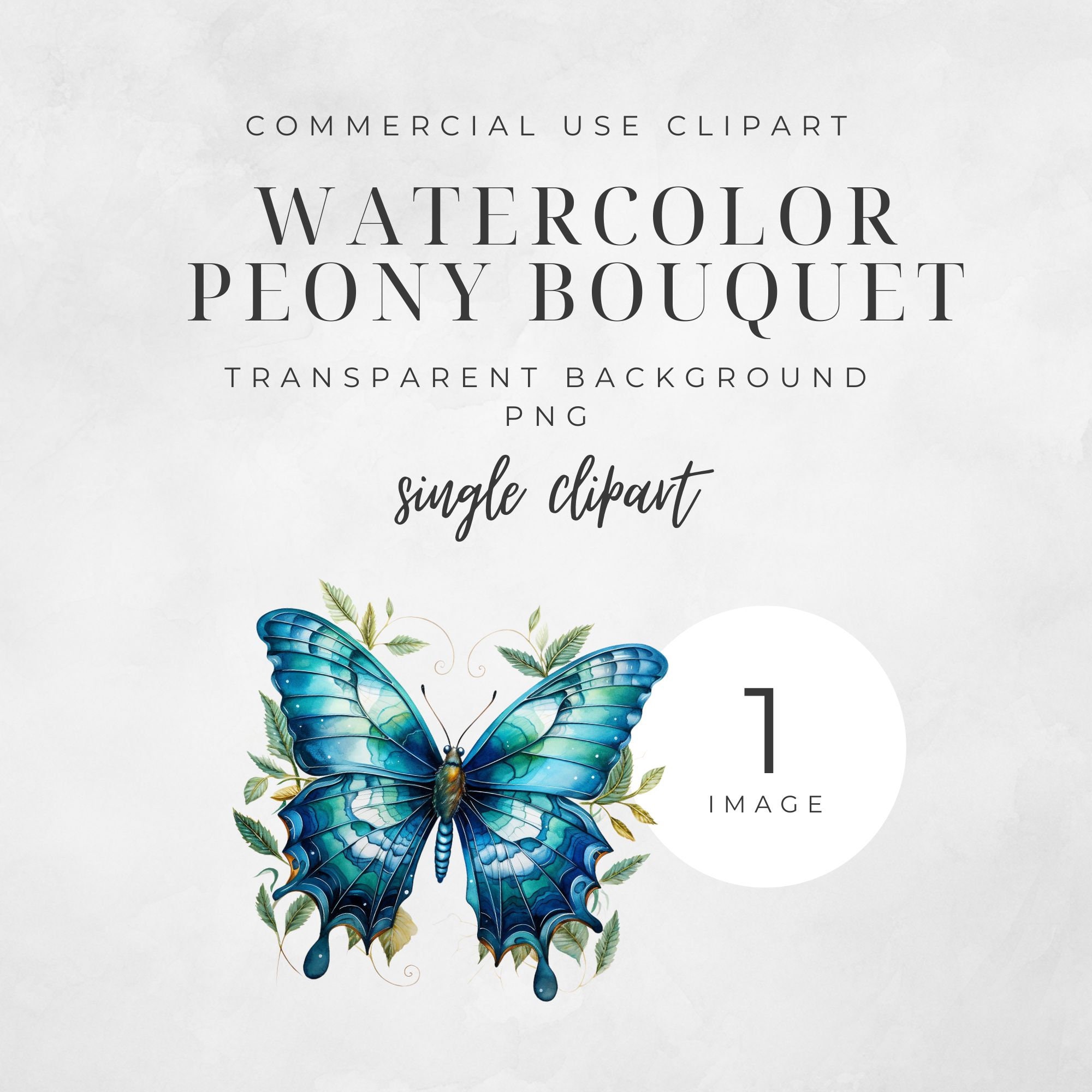 High Quality Watercolor Blue Butterfly Clipart PNG, single Image Blue ...