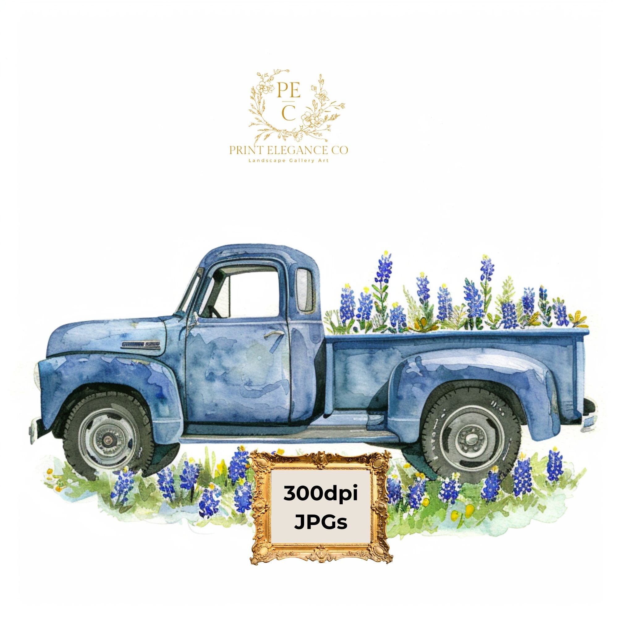 Watercolor Bluebonnet Clipart Bundle, Texas Bluebonnet Clipart, Floral ...